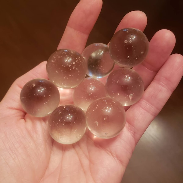 25mm Ice Clear W Bubbles (1') Glass Shooter Marbles New for 2020 ...