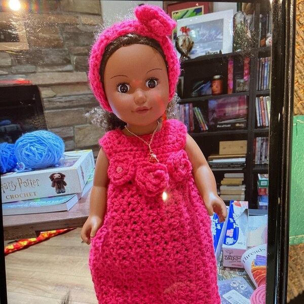 18" Doll Madison Maxi Dress Crochet Pattern, Crochet Doll Shoes Pattern ...