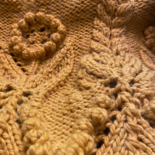 PDF Knitting Pattern.hand Knitted Chunky Afghan,bed Throw,bedaspread ...