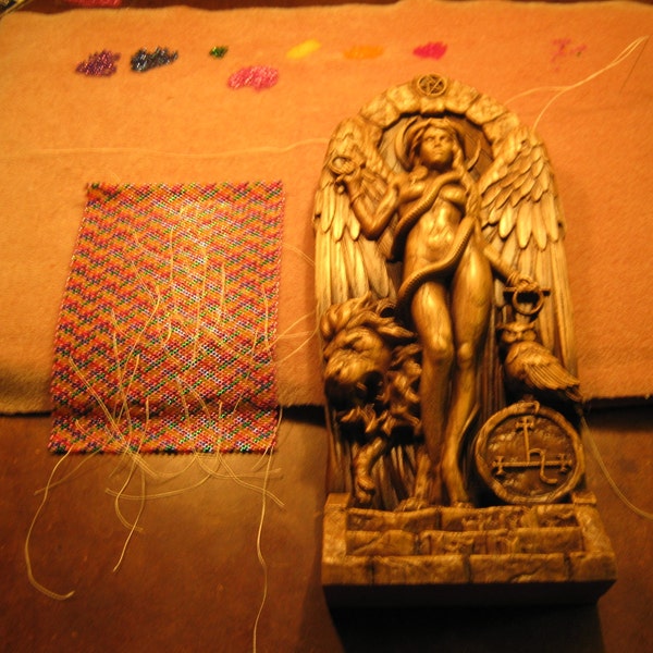 Lilith Inanna Astaroth Goddess Statue – Handmade Oak Occult Altar Decor ...