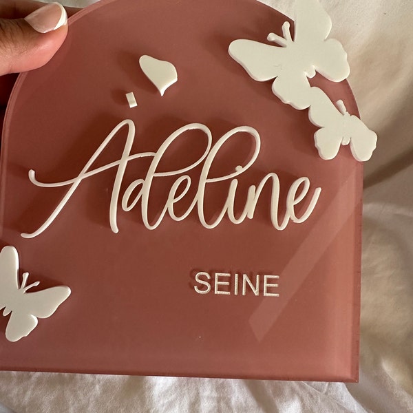 Acrylic Name Plaque, Baby Birth Announcement, Acrylic Plaque for Baby ...