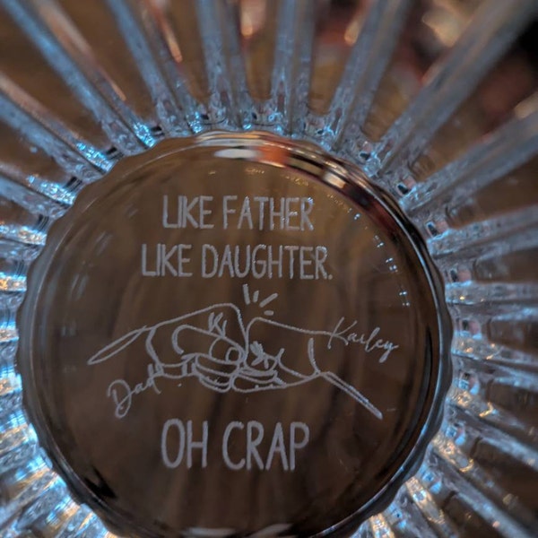 Custom Etched Handwriting Rock Glass Engrave Your Handwritten Message ...