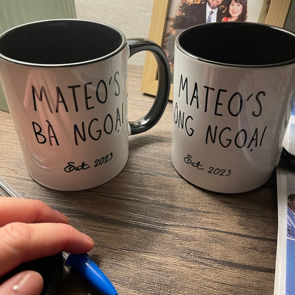 Custom Vietnamese Ba Ong Noi Ngoai Mug Viet Grandma Grandpa Year Dragon ...