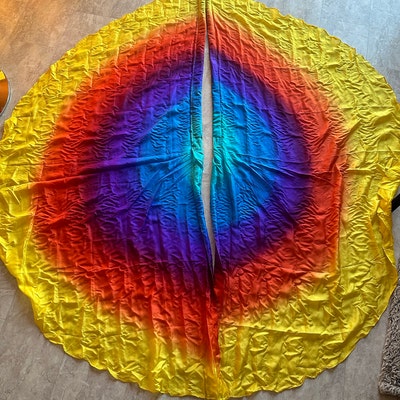 Pair Silk Flag Poi Half Circle - Etsy