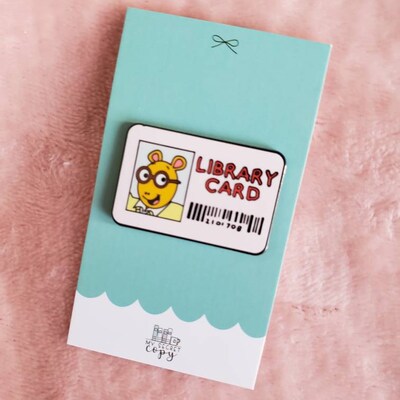 Library Card Pin Bookworm Enamel Pin Bookish Pin Gifts for Readers ...