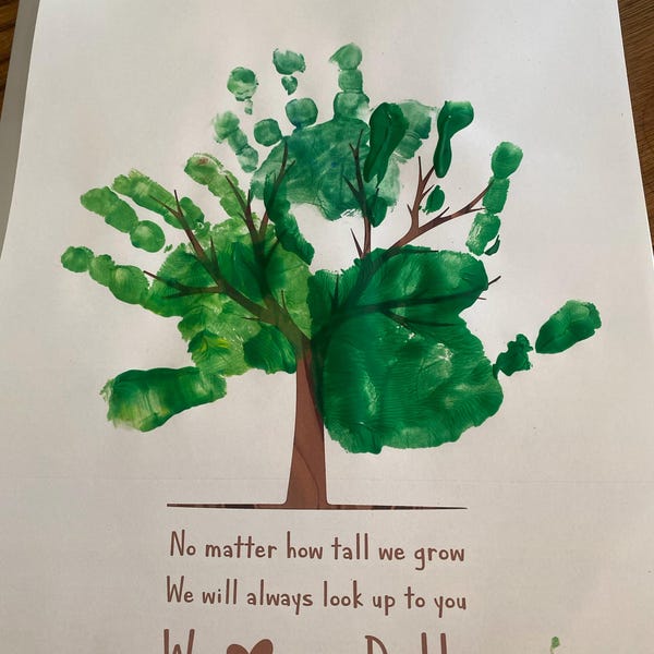 No Matter How Tall We Grow / Tree Handprint Art Craft / Fathers Day ...