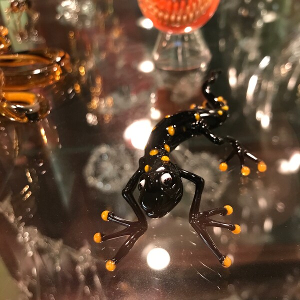 Spotted Salamander the Lizard Glass Salamander Figurine Blown Glass ...