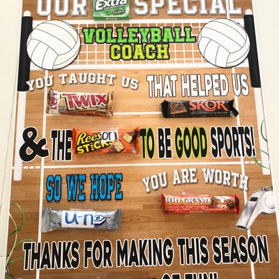 Volleyball Coach Candy Gram Poster, Coaches Thank You Gift, Coach Gift ...