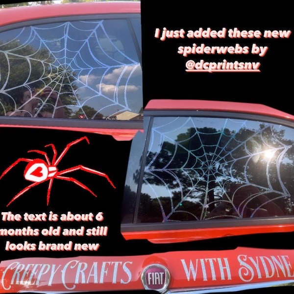 Spider Web Car Decal: Vinyl Window Sticker - Etsy