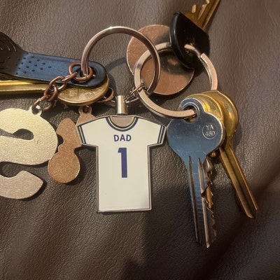 Fathers Day Personalised Football Shirt Keyring Dad Keyring, Any Name ...