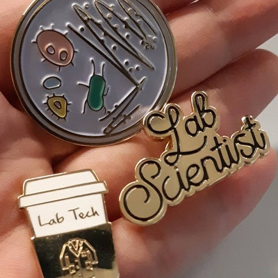 SET of 2 Petri Dish Enamel Pins / Microbiology Agar Art / Bacteria ...