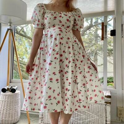 Marta Square Neckline Dress With Sleeve Digital PDF Sewing Pattern ...