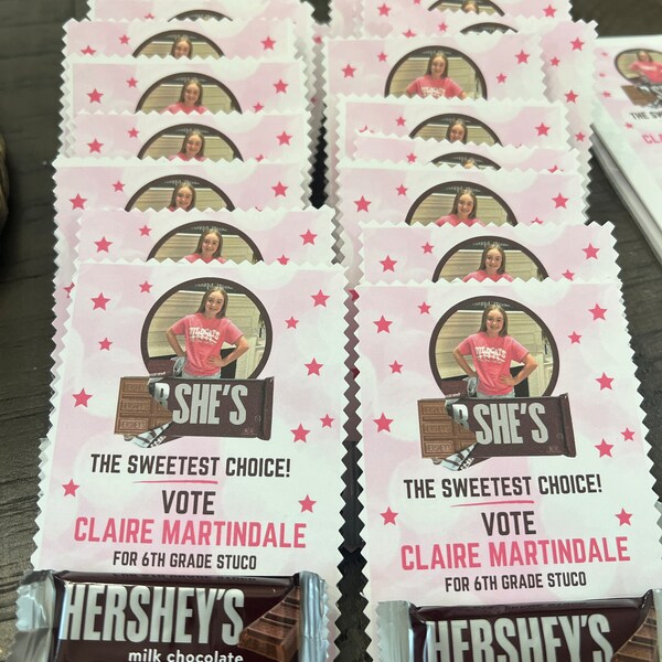 Chocolate Candy Tag, Election Campaign Voting Cards, Vote for Me ...