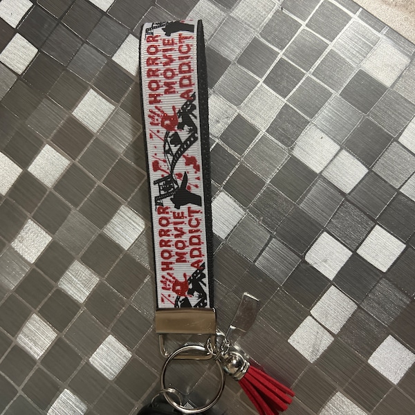 Horror Movie Addict Key Fob - Horror Keychain - Keep Out Key Fob ...