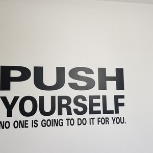 Wall Decal, Push Yourself, Gym Decal, Workout Decal, Fitness Decal ...