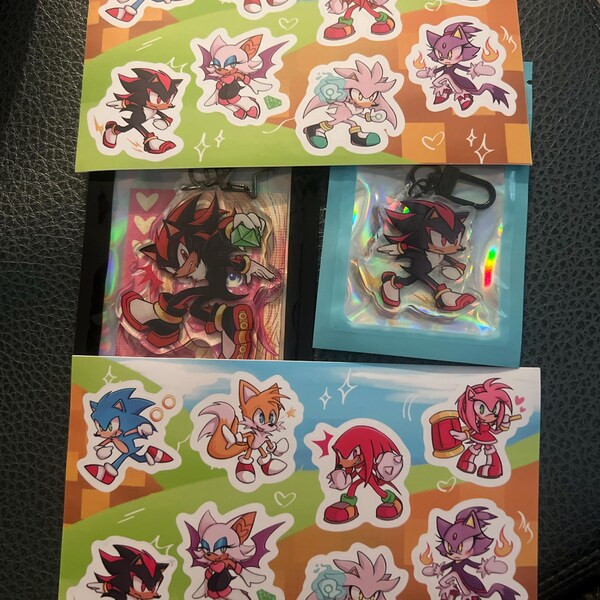 Sonic Shadow Hedgehog 3' Acrylic Keychain/charms | Sonic Hedgehog - Etsy