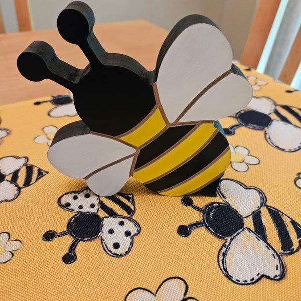 Bee Cutout- Free Standing- Chunky Wood Craft- Bee Craft for Kids ...
