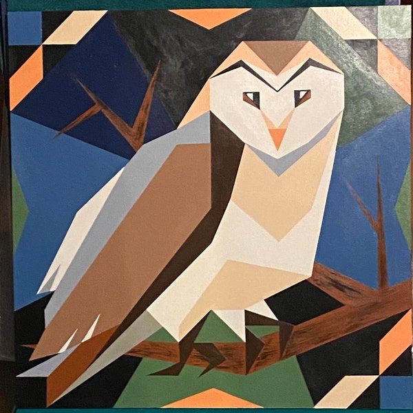 Wise Old Owl Barn Quilt Painting Pattern: DIY Wall Art Tutorial (PDF ...