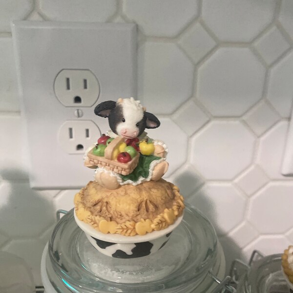 Miniature Calf Cow Figurine Porcelain Farm Animal Lover Gift Idea ...