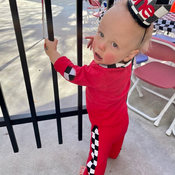 Red Race Car Driver Outfit, Race Car Themed Photo Props, Baby Race Car ...