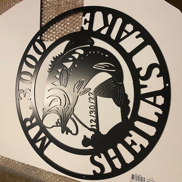 Metal Bass Wall Art Metal Wall Decor Bass Fishing Gift for Men Metal ...