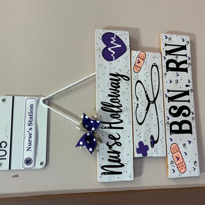 1 PIECE SIGN Nurse Sign Wall Art Door Hanger Plaque Wood Wooden ...