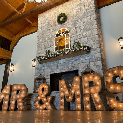 36 Standing Lighted Letter Large Lighted Letters Rustic Light up ...