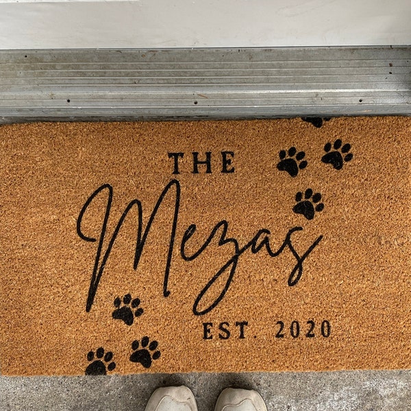 Dog Custom Doormat | Welcome Mat | Pet Lover Gifts | Housewarming Gift ...