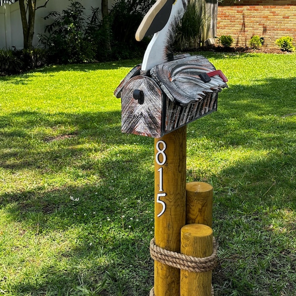 Custom Handmade Wooden Flamingo Mailbox - Etsy