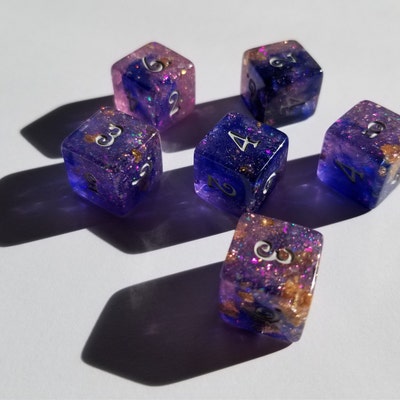 Blue Flower Dnd Dice Set Polyhedral Dice D&D Dice Dungeons - Etsy