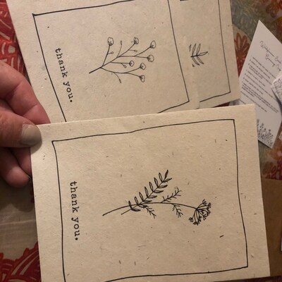 Good Friends Card Set set of 5 small Notecards typewritten miss You ...