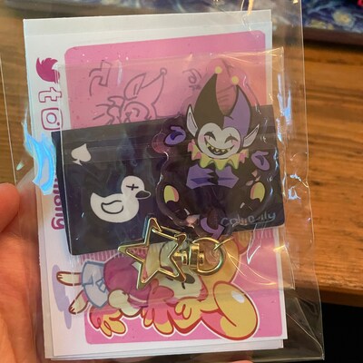 Jevil Deltarune Glitter Keychain Acrylic Epoxy Charm 2.5in. - Etsy