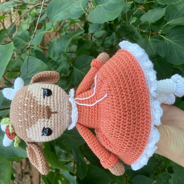 Amigurumi Deer Doll Pattern, Crochet Doll Patterns, Hattie the Fawn ...