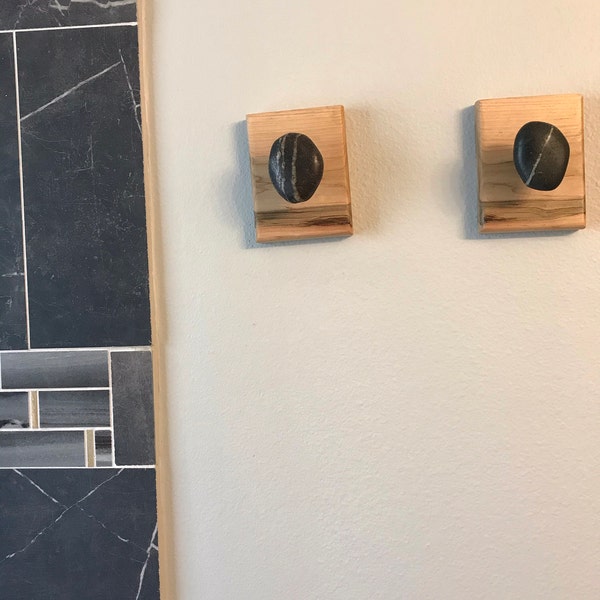 Wood Backing for Rock Knob Hook, Towel Hanger, Mounting Kit for Rock ...