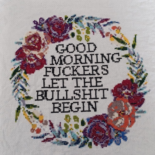 Good Morning Cross Stitch Pattern #1479, Cross Stitch PDF, Modern ...