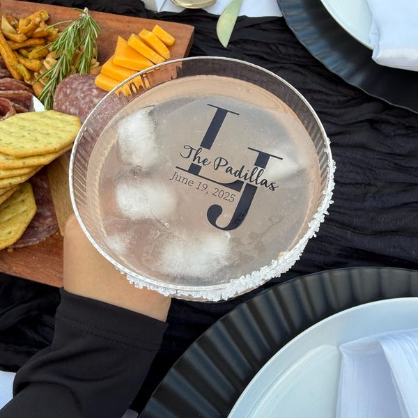 EDIBLE CLEAR Circle Wedding Drink Toppers Initials, Monogram, Clear ...