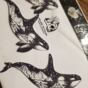 PNW Orca Whale Vinyl Sticker Pack of 3 Die Cut Killer Whale Decal Orca ...