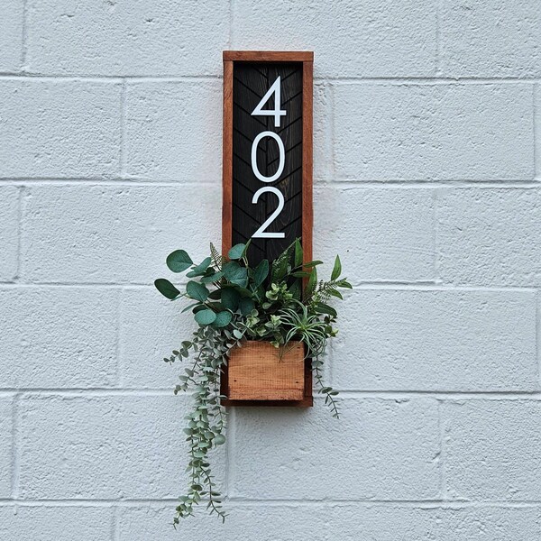 Chesapeake Custom Vertical Address Sign - Modern Address Plaque With ...