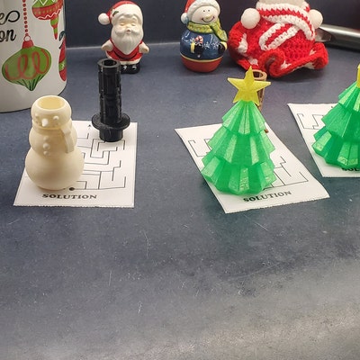 Christmas Tree Maze Puzzle Gift Box, Unique Ornament With Hidden Maze ...