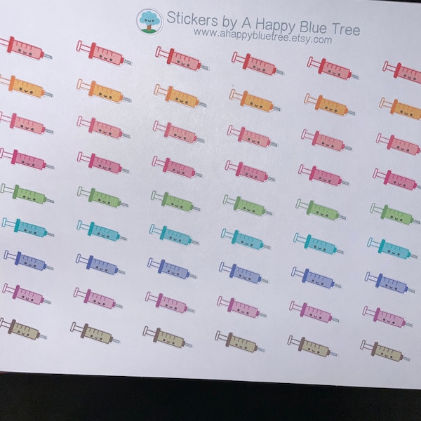 MINI Happy Syringe Shot Reminder Cute Kawaii Personal Planner Stickers ...