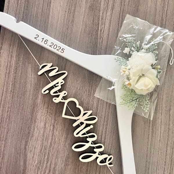 SET 6-10 Wedding Name Hanger, Personalized Bridesmaid Hanger, Bridal ...