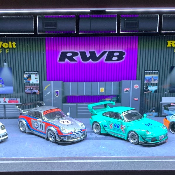 RWB Garage Theme LED Display Diorama - Etsy