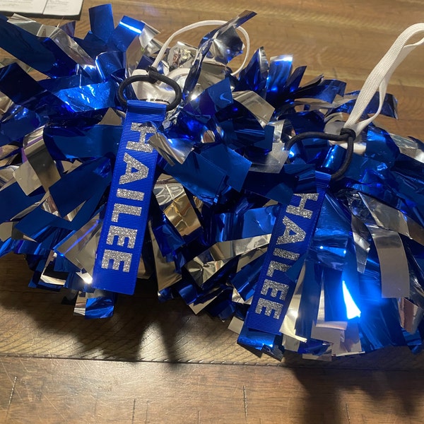 Personalized Pom Pom Name Tags: Cheer Team Gifts (set of 2) - Etsy