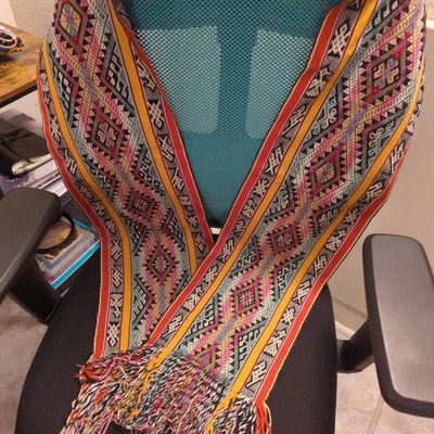 Peruvian Alpaca Shawl / Ceremony Scarf / Andean Shoulder Wrap / Fair ...