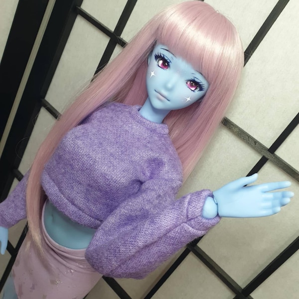 SLIM MSD BJD Minifee 1/4 Frozen Blue Midi Skirt - Etsy