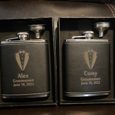 FLASK SET 8 Pcs 7 Oz Wedding is Coming Personalized Flask Gift - Etsy