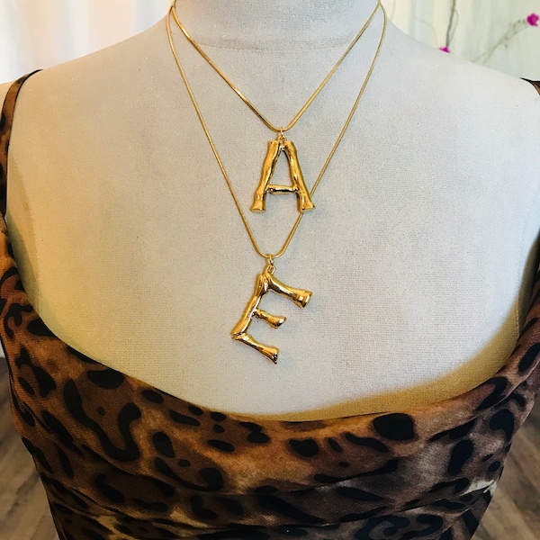 25x35mm 24k Shiny Gold Bone Charm, Bamboo Charms, Bamboo Letter ...