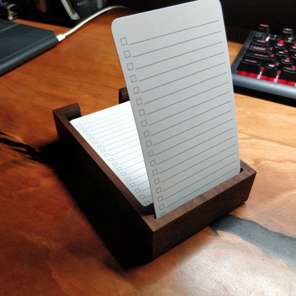 Walnut Note Card Holder for 5x3 Cards – Desk Organizer - Etsy