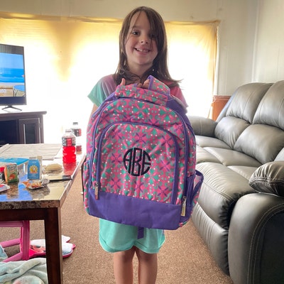 Monogram Backpack, Personalized School Bag, Monogram Girls and Boys ...
