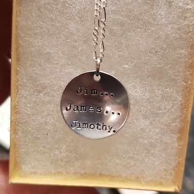 The Office-jim, James, Jimothy Necklace-the Office Necklace Dwight-7/8 ...